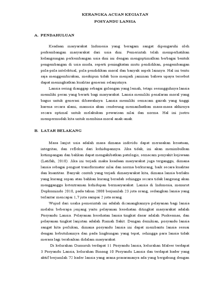 Kak Posyandu Lansia 2022 | PDF