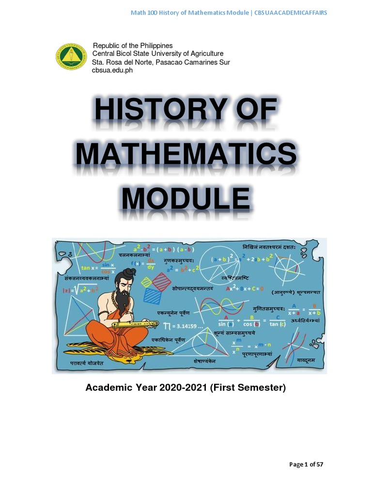 History of Mathematics Module | PDF | Numbers | Mathematics