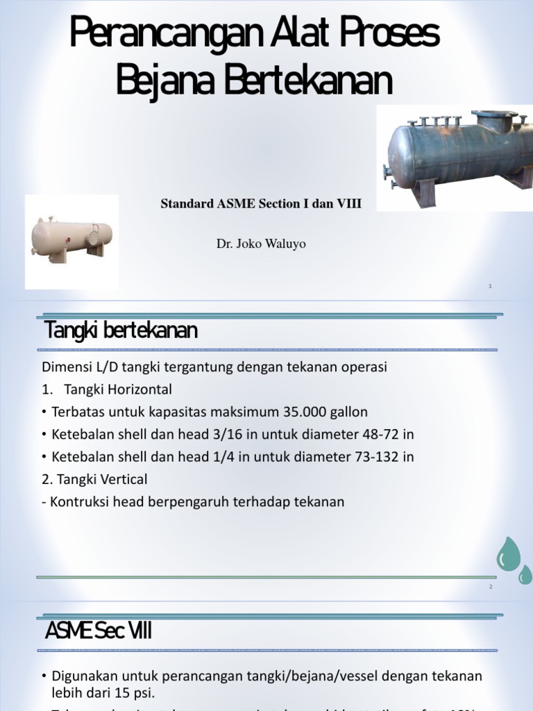 Perancangan Tangki Bertekanan (ASME) | PDF