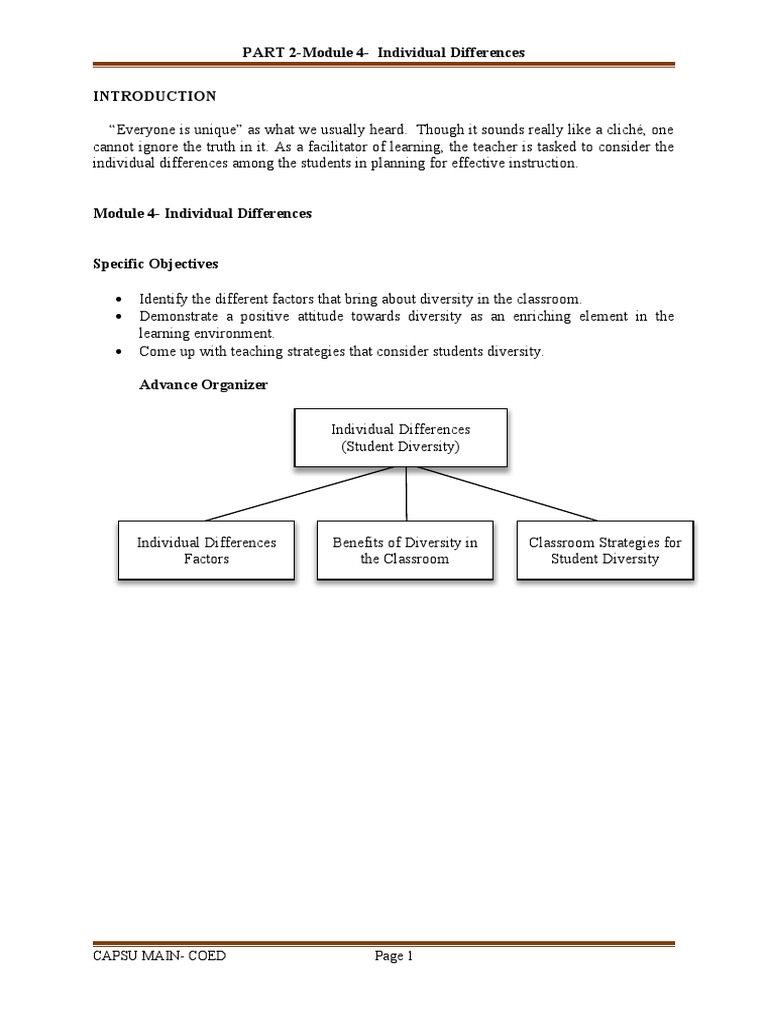 Part 2 Module 4 Individual Differences | PDF | Learning | Learning Styles