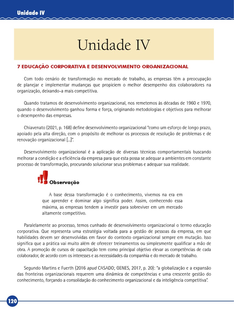 LT - Unidade IV | PDF | Competência (Recursos Humanos) | Conhecimento