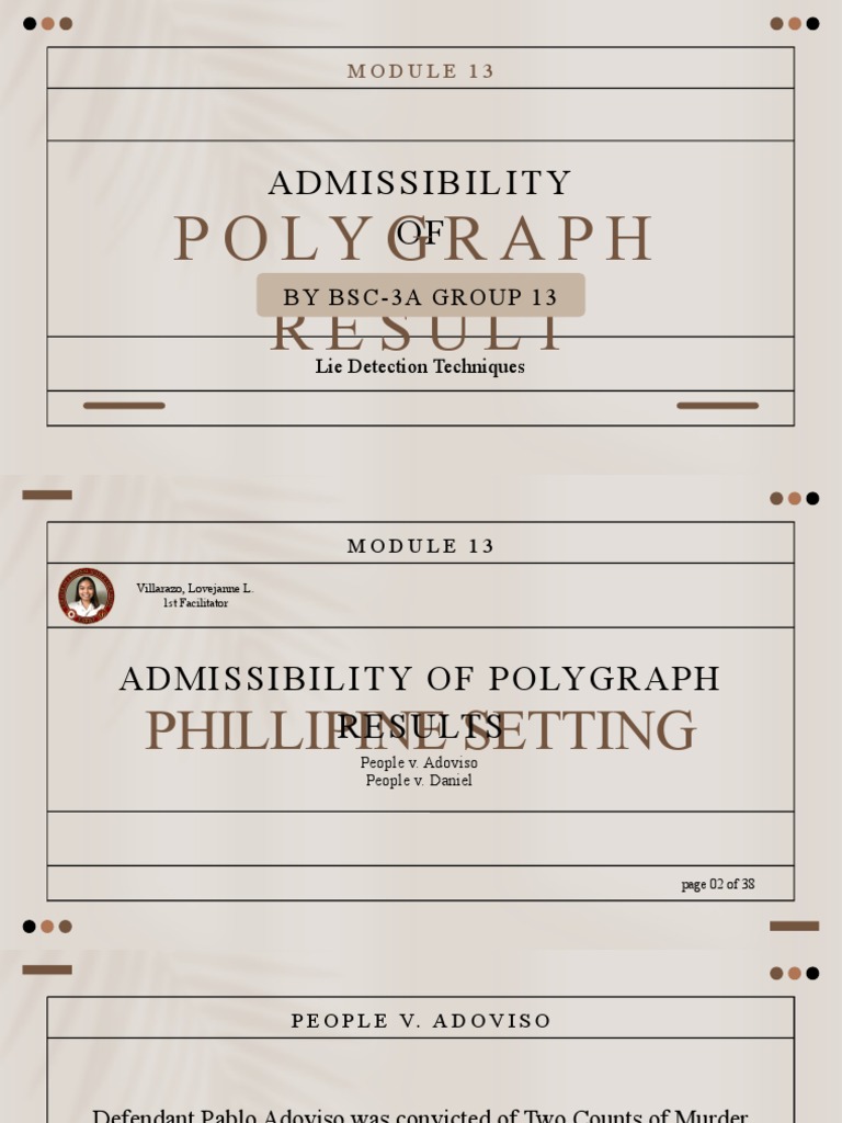 BSC 3a Lie Detection Module 13 | PDF | Daubert V. Merrell Dow ...