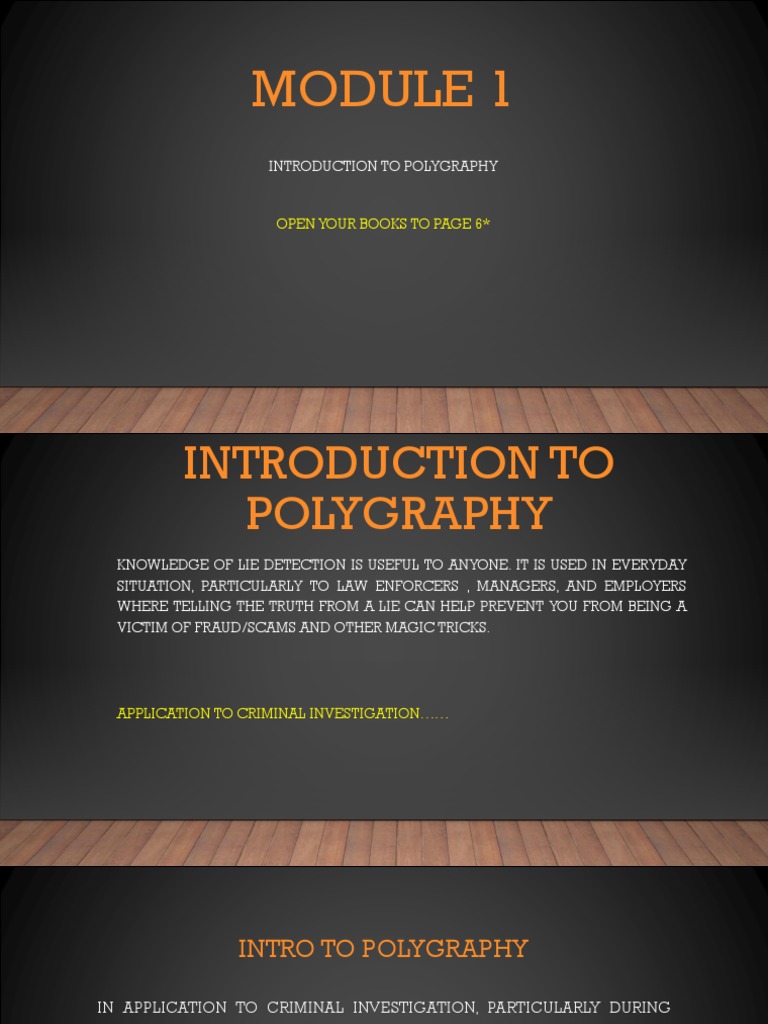Bsc-3a Lie Detection Module 1 | PDF | Polygraph | Criminal Justice