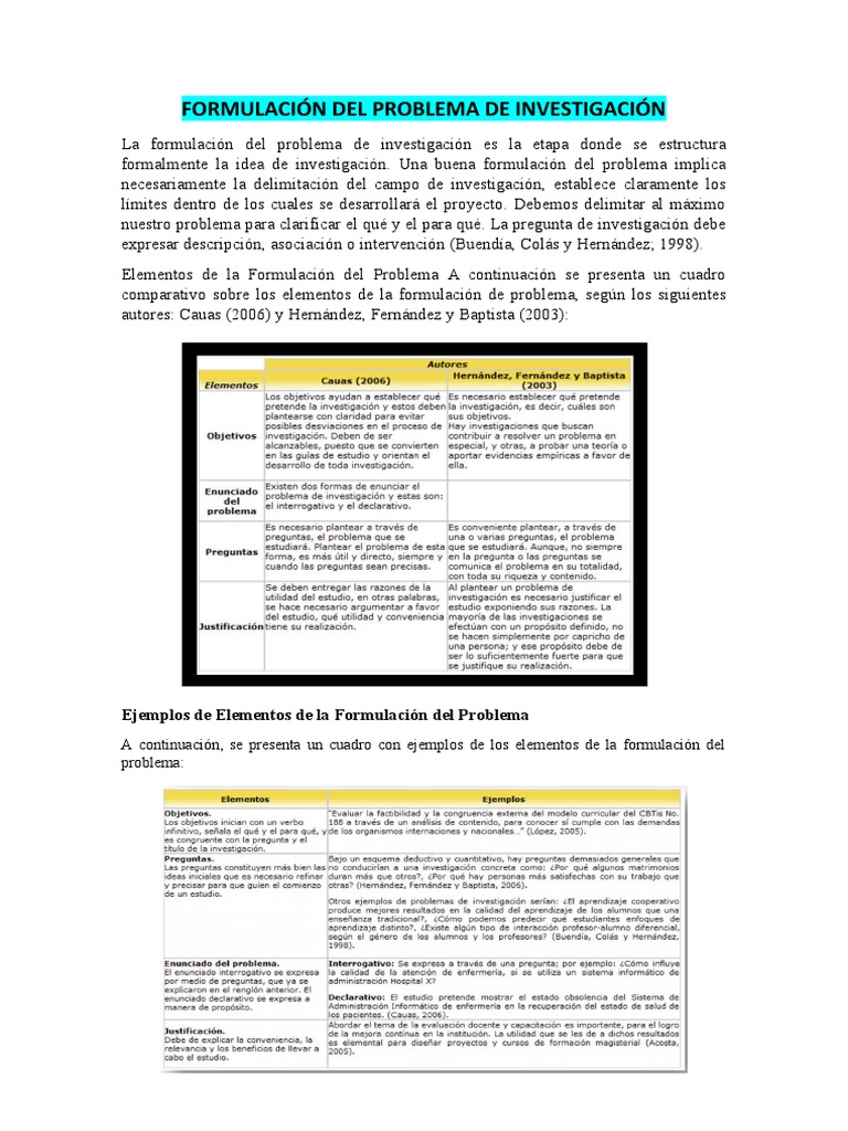 Formulación Del Problema de Investigación | PDF