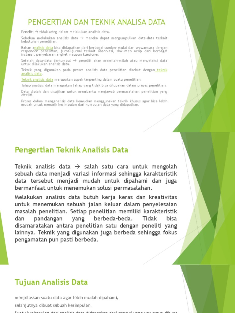Pengertian Dan Teknik Analisa Data Pdf Pdf