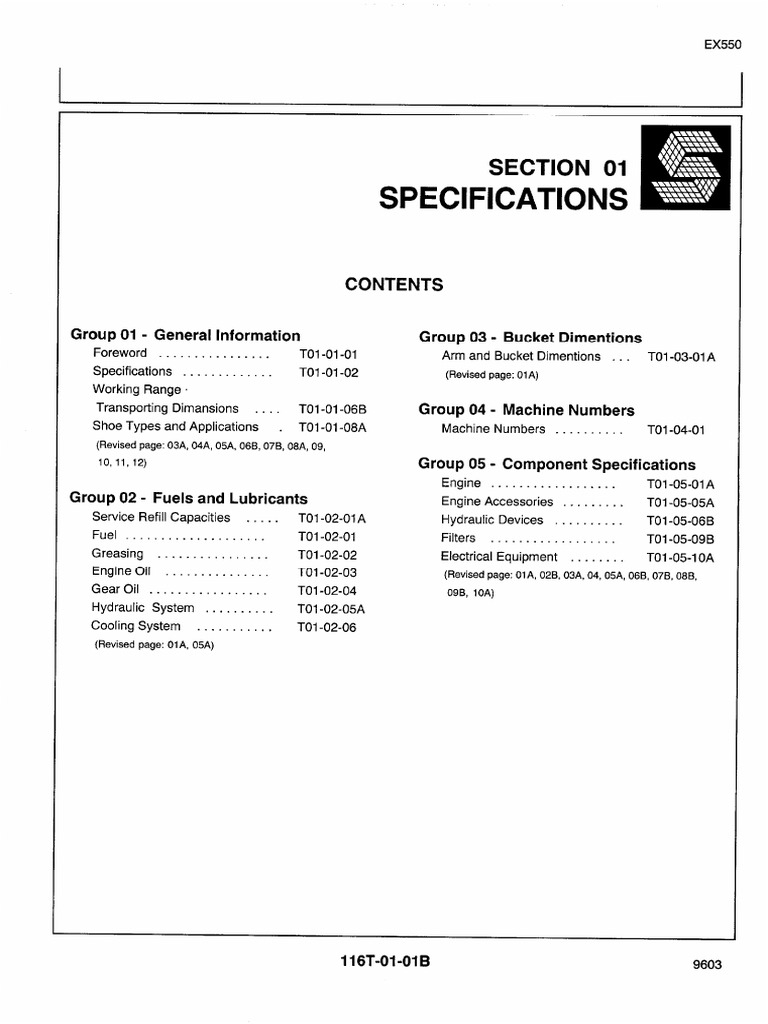 Ex550-3 Section 1 Specification | PDF