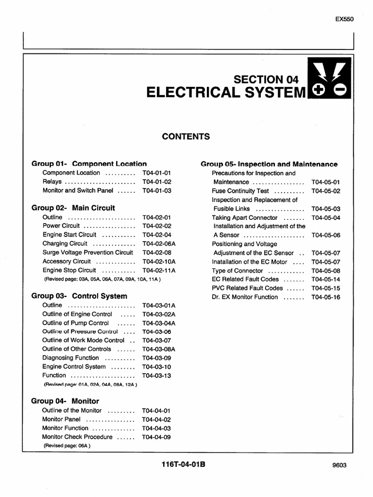 Ex550-3 Section 4 Electrical System | PDF