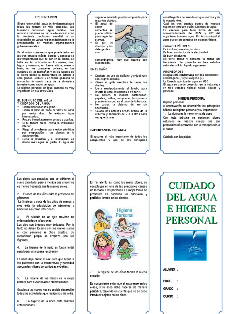 Triptico Del Cuidado Del Agua | PDF | Agua | Tierra Triptico Del Cuidado Del Agua | PDF | Agua | Tierra