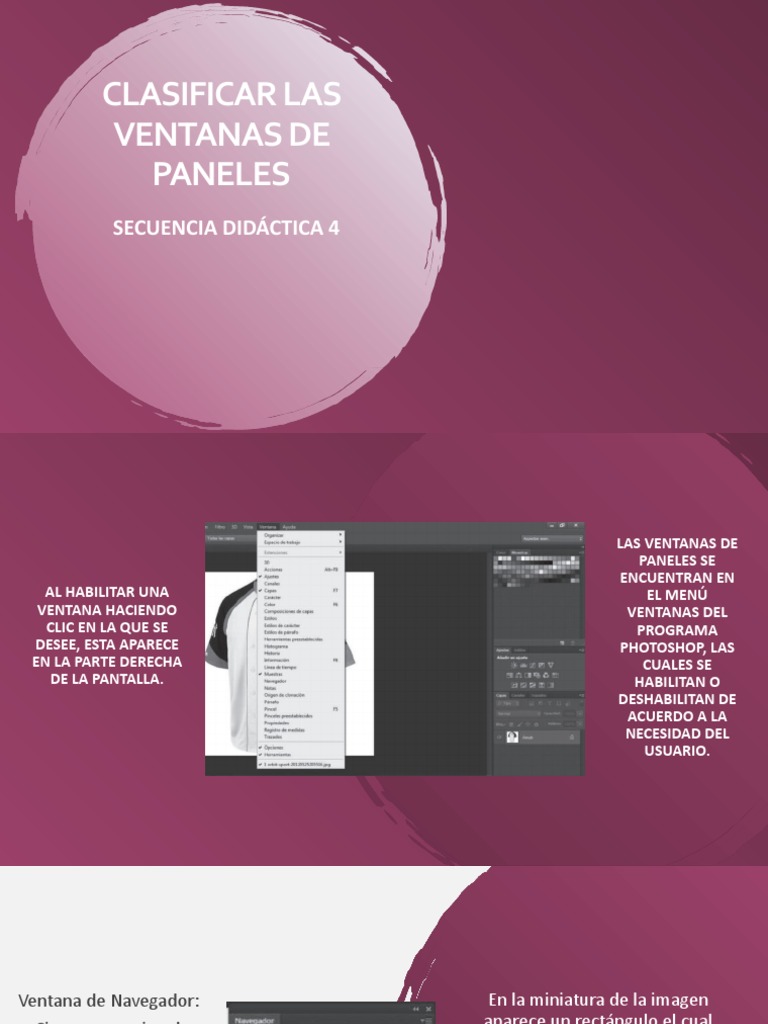 Ventanas de Paneles en Photoshop | PDF | Ventana (informática) | Software