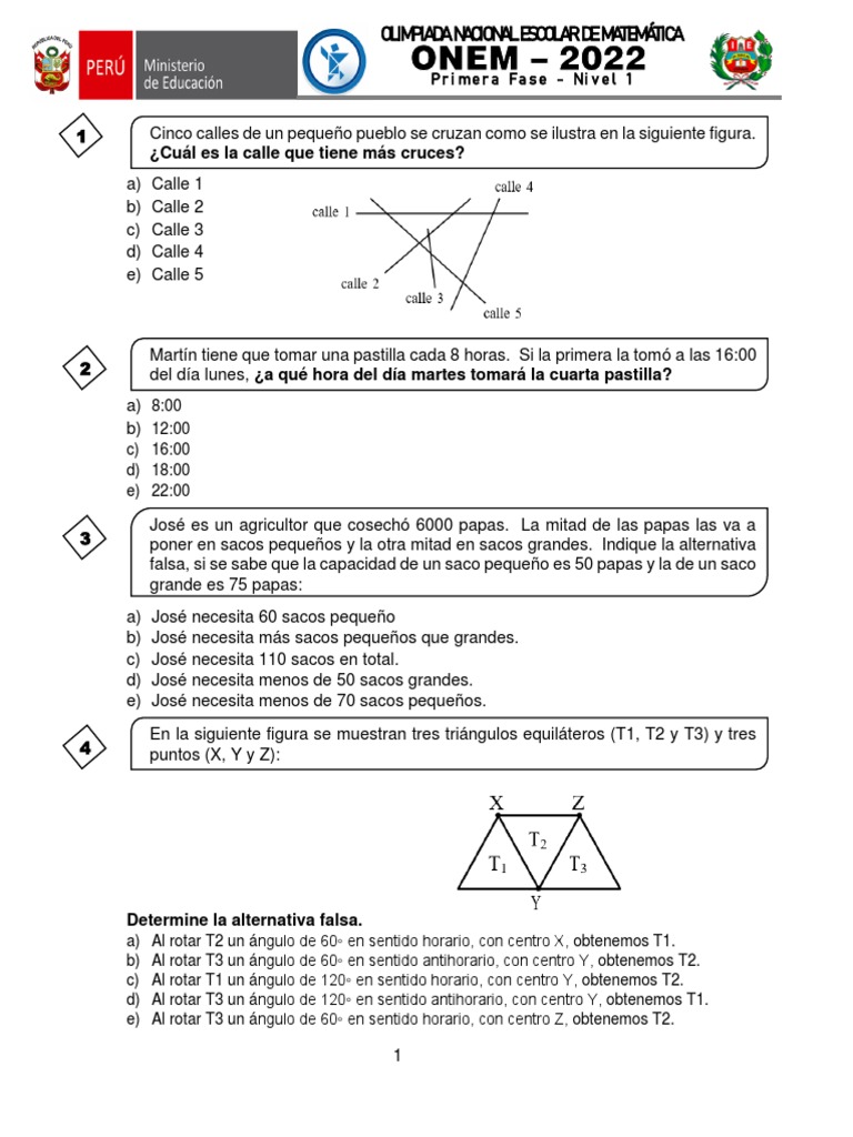 Onem 2022 - Nivel 1 | PDF