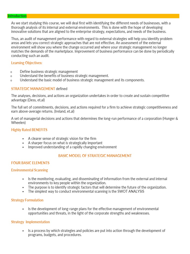 External Environment - Strategic Management | PDF