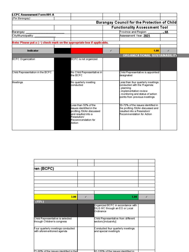 LCPC Assessment Form 001-A | PDF