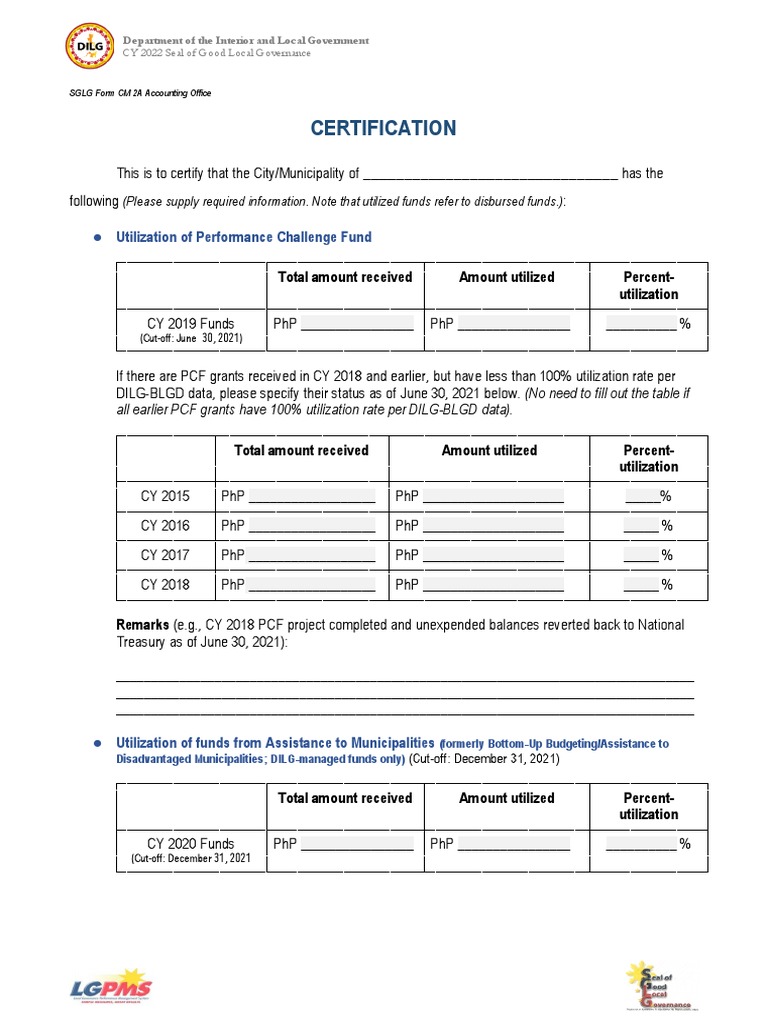 07 - Form 2A-2N - Certifications - CM - Aomar30 | PDF | Local ...