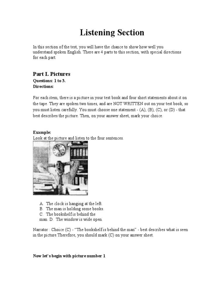 Listening and Reading Test Guide | PDF