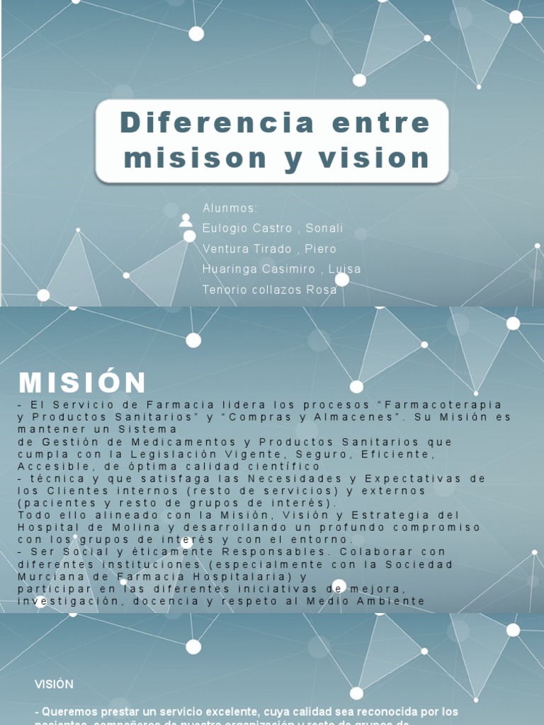 Diferencia entre misison y vision | PDF