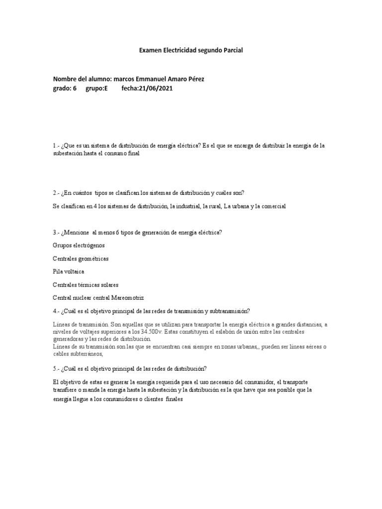 Electricidad Segundo Parcial | PDF | Tecnología