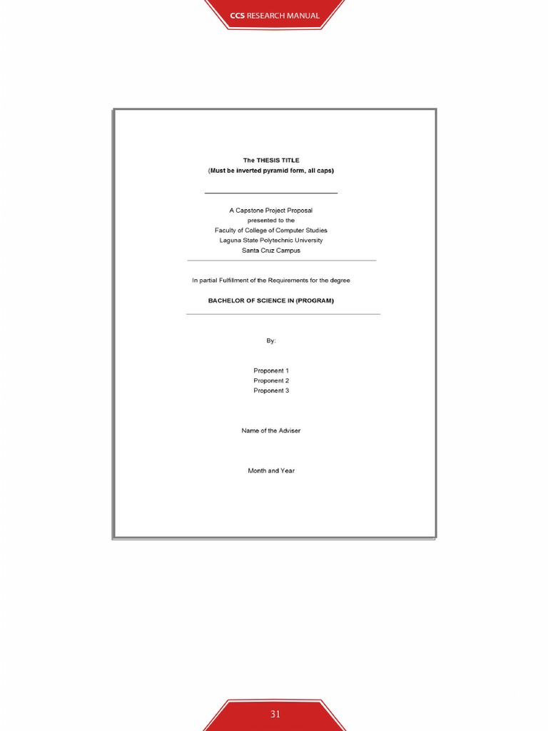 Revised Capstone Project Format | PDF | Sampling (Statistics) | Thesis