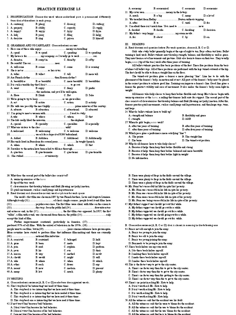 Practice Exercise 1.5 | PDF