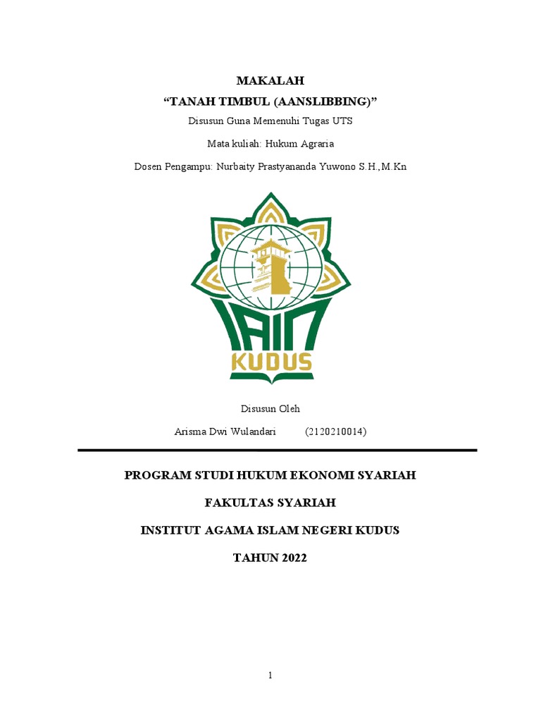 Tanah Timbul (Aanslibbing) - Arisma Dwi Wulandari - 2120210014 | PDF | Kajian Bahasa Asing