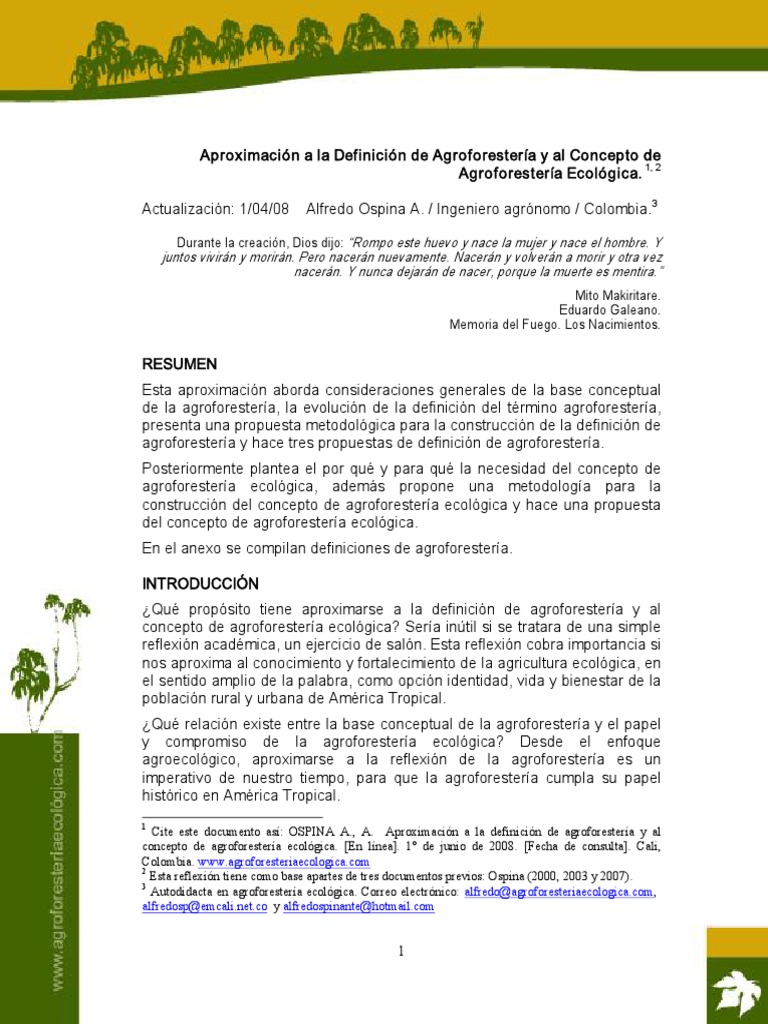 Definición de Agroforestería Ecológica | PDF | Arboles | Agricultura