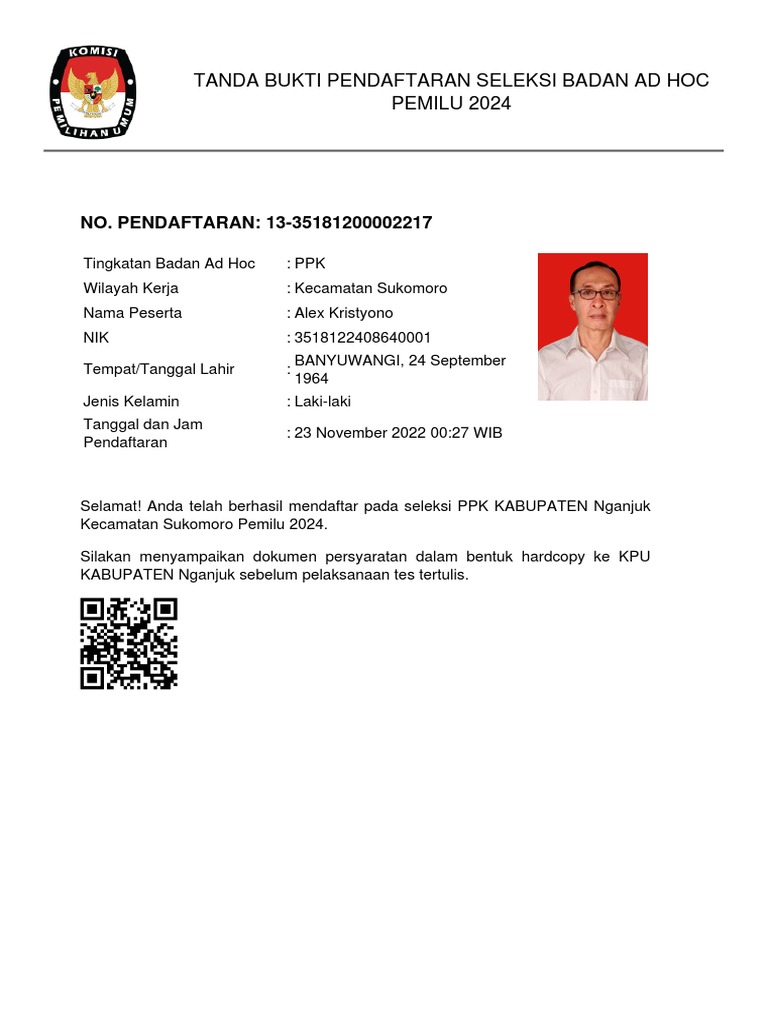 Surat Bukti Pendaftaran PPK | PDF