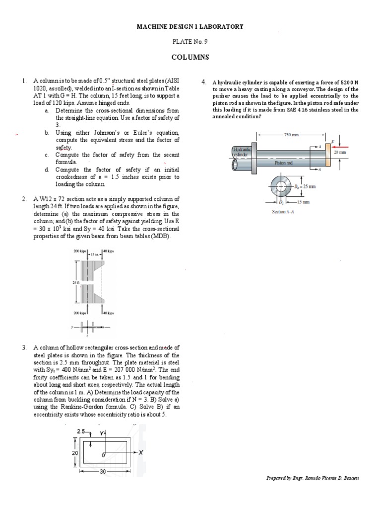 MD1 Plate 9 Columns Nov2022 | PDF | Column | Mechanical Engineering