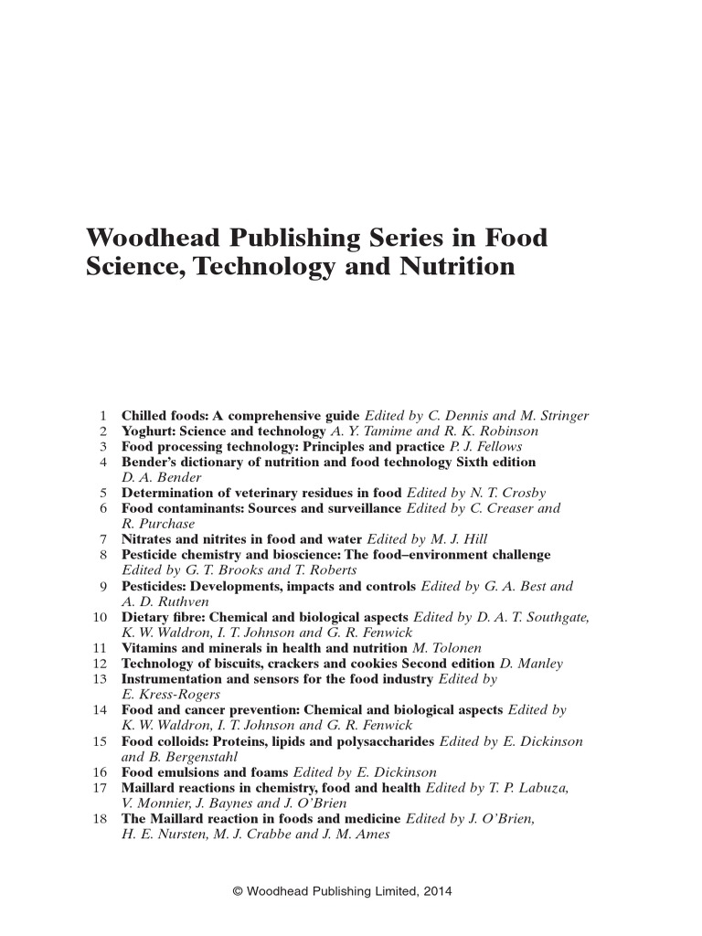 Woodhead Publishing Series in Food Science Technol - 2014 - Hygiene in ...