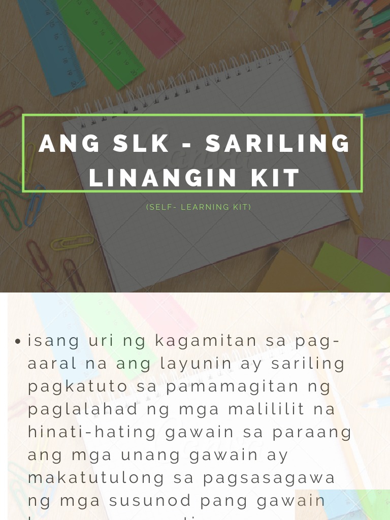 Sariling Linangin Kit SLK | PDF