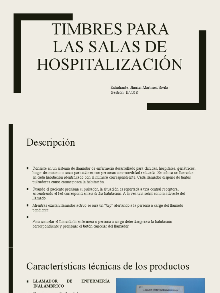 Sistema de llamado para hospitalización | PDF | Enfermería | Hospital