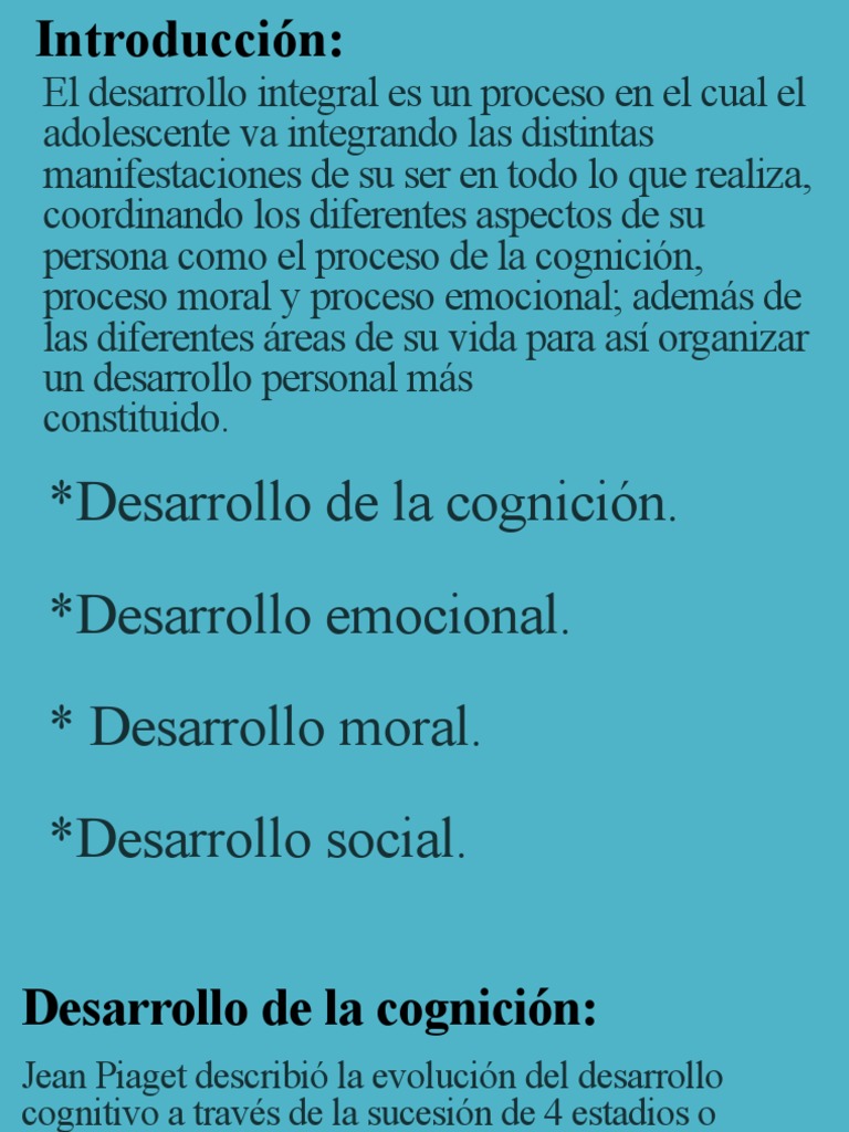 El Desarrollo Integral | PDF | Las emociones | Pensamiento