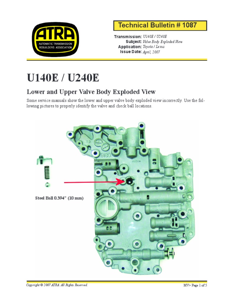Transmision Toyota Rav4 Valvebody-Toyota-u140-240 | PDF | Valve ... Transmision Toyota Rav4 Valvebody-Toyota-u140-240 | PDF | Valve ...