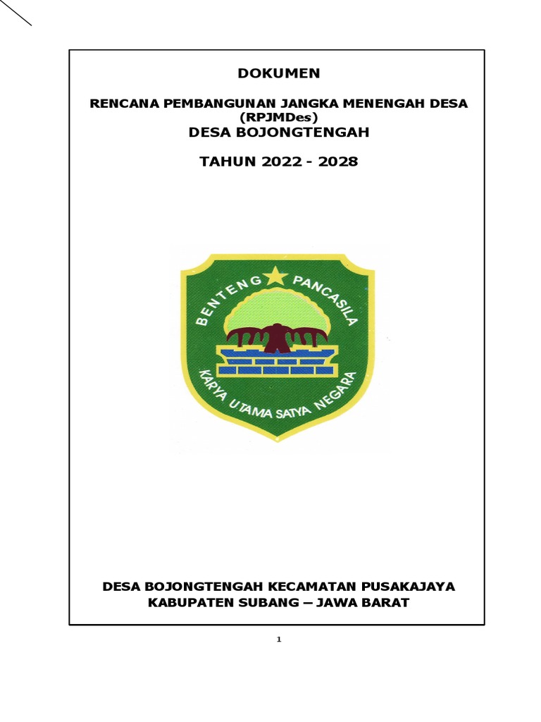 RPJM Desa Tahun 2022-2028 | PDF