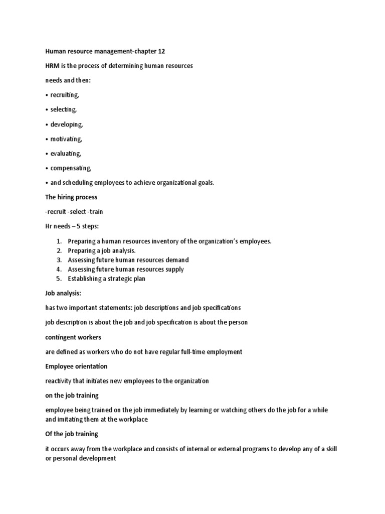 HRM Chapter 12: Human Resource Management Processes | PDF | Human Resource Management | Employment
