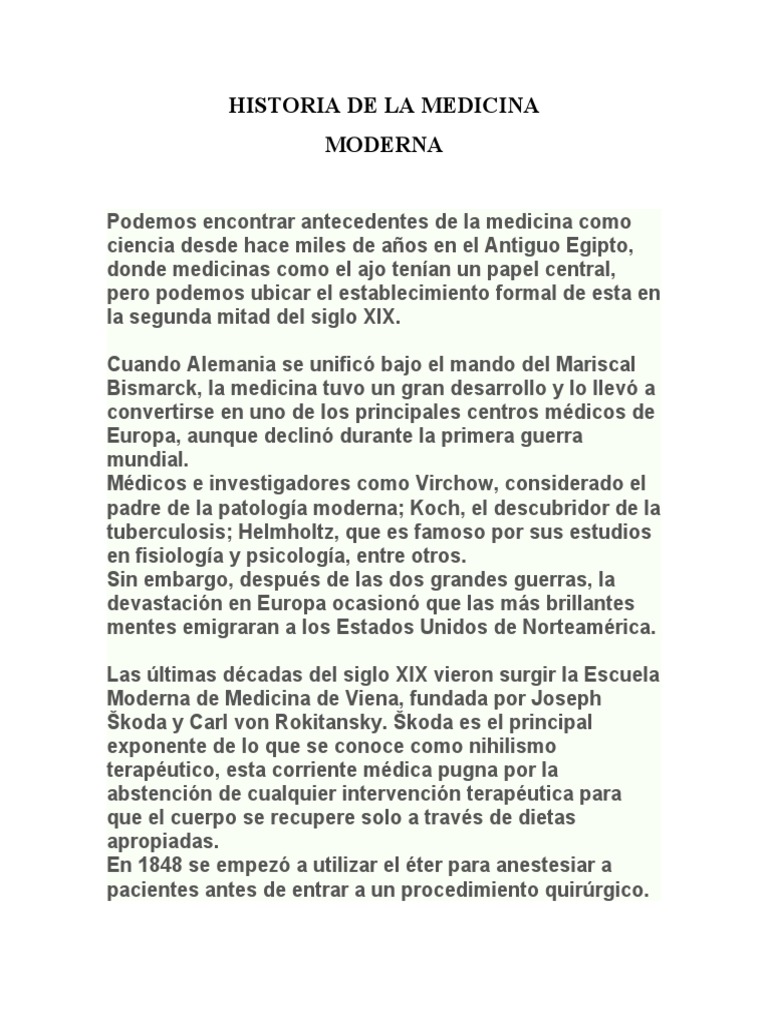 Evolución de la Medicina Moderna | PDF | Medicina | Penicilina