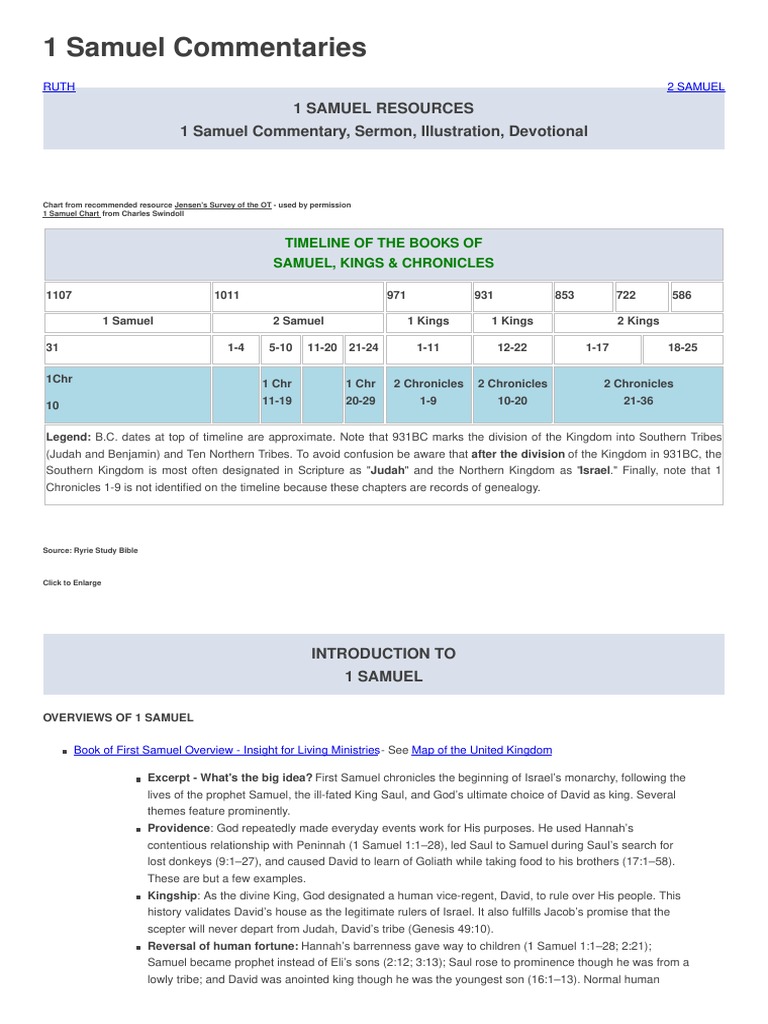 1 Samuel Commentaries | PDF | Saul | Books Of Samuel