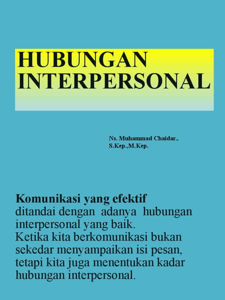 Hubungan Interpersonal | PDF