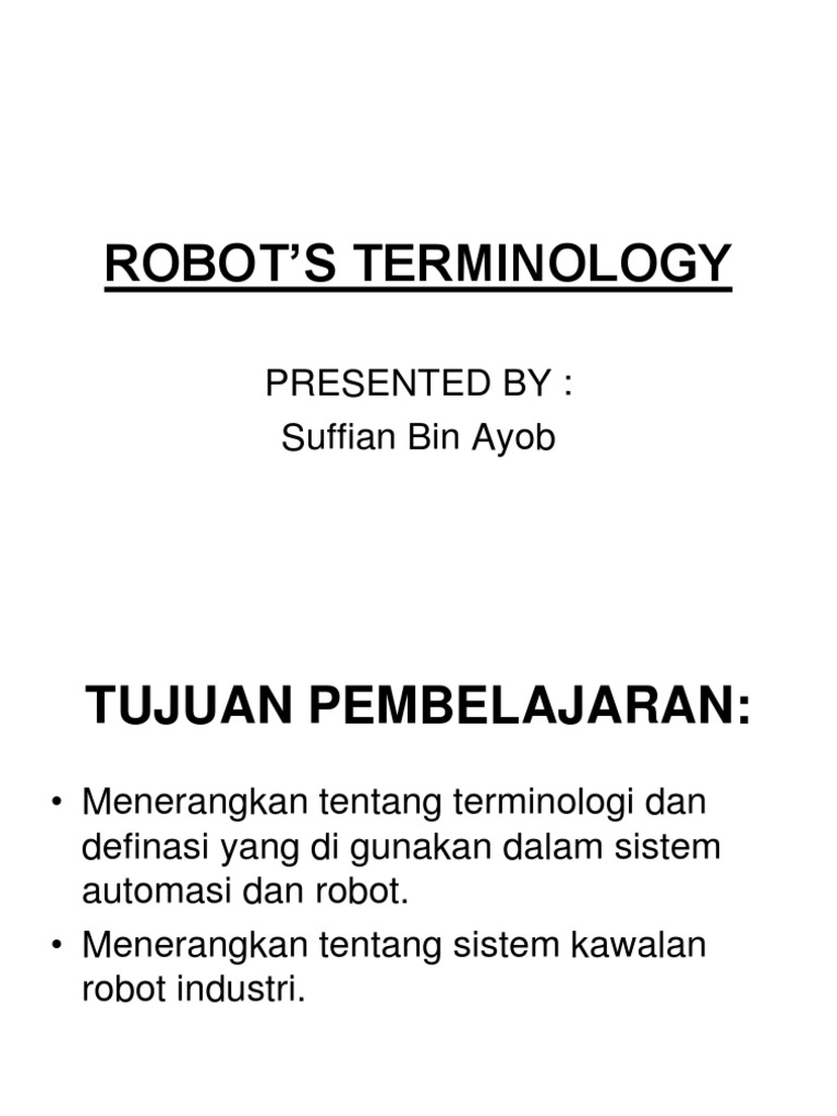 Terminologi Robot | PDF