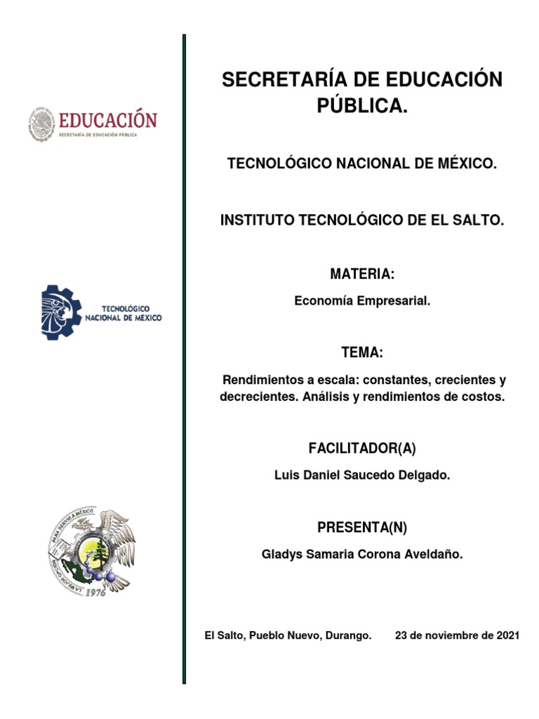 Rendimientos A Escala Constantes Crecientes Y Decrecientes Análisis