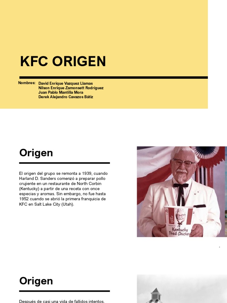 KFC Origen | PDF | Alimentos | Comida y bebida