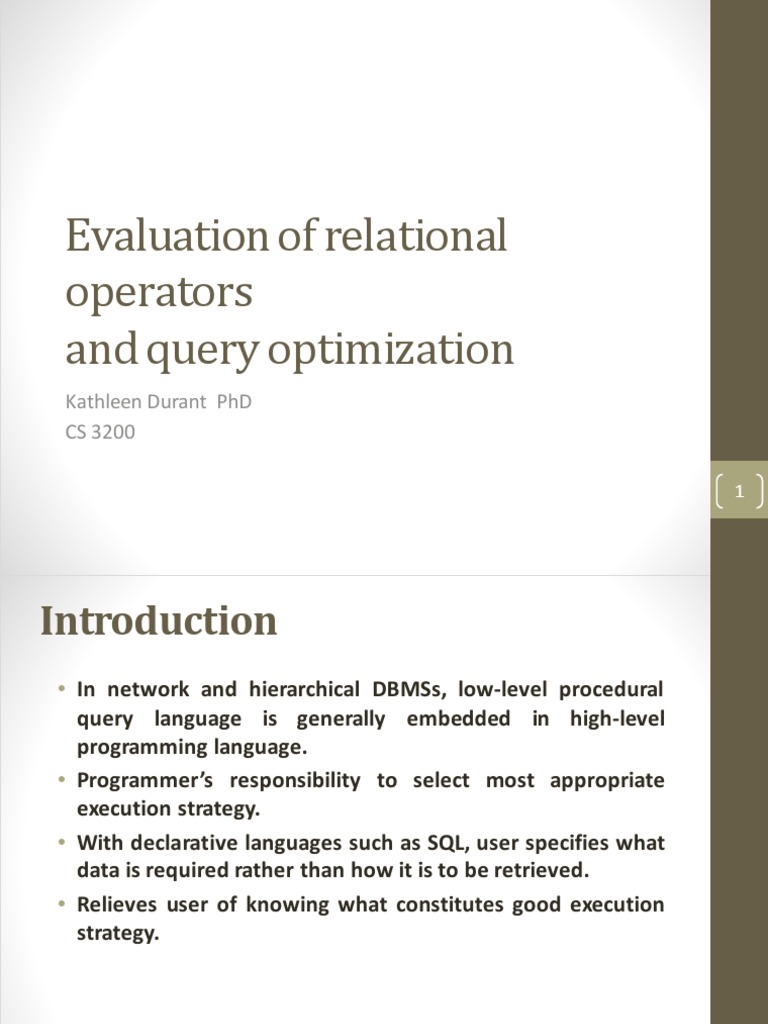 Query Evaluation | PDF | Database Index | Databases Query Evaluation | PDF | Database Index | Databases