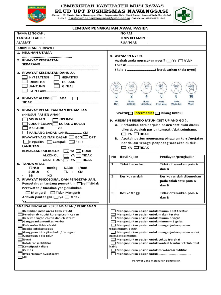 Form PENGKAJIAN AWAL PASIEN | PDF