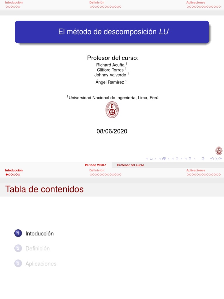 Descomposicion LU | PDF | Matriz (Matemáticas) | Teoría de la matriz
