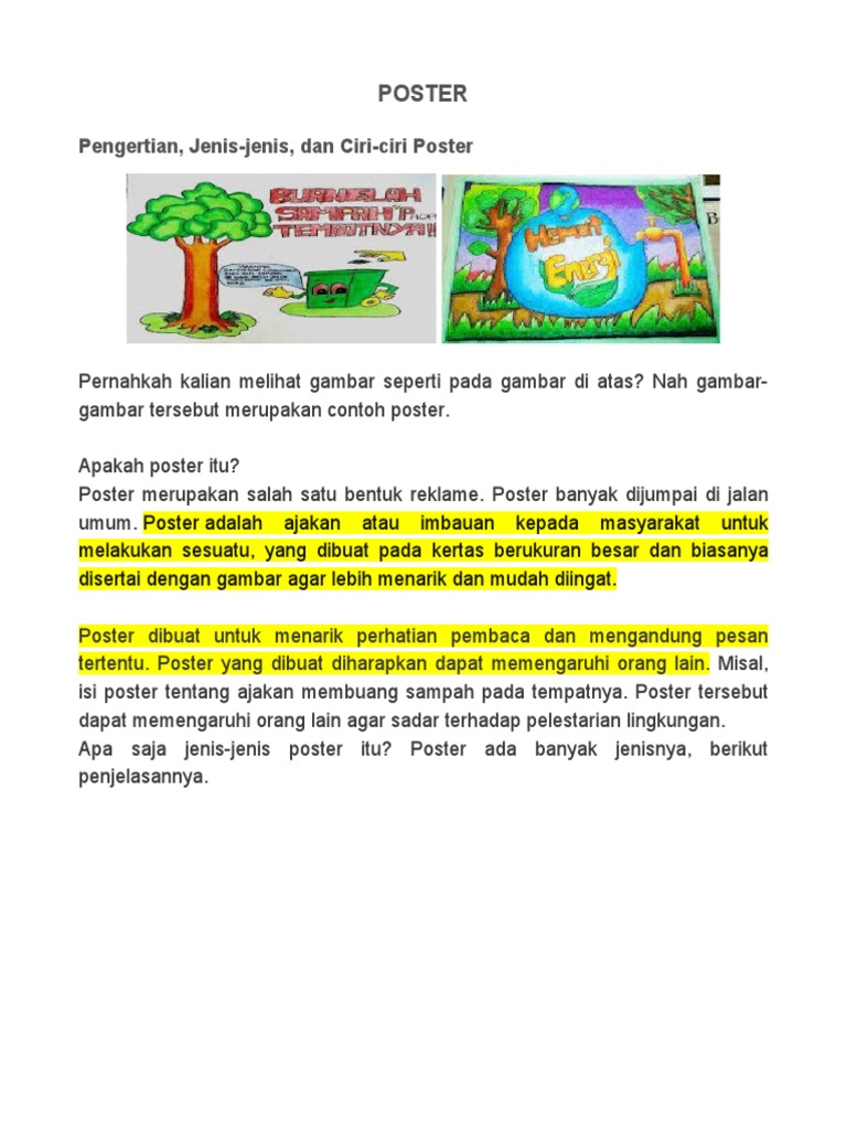 Materi SBDP Poster Dan LK | PDF | Ilmu Sosial