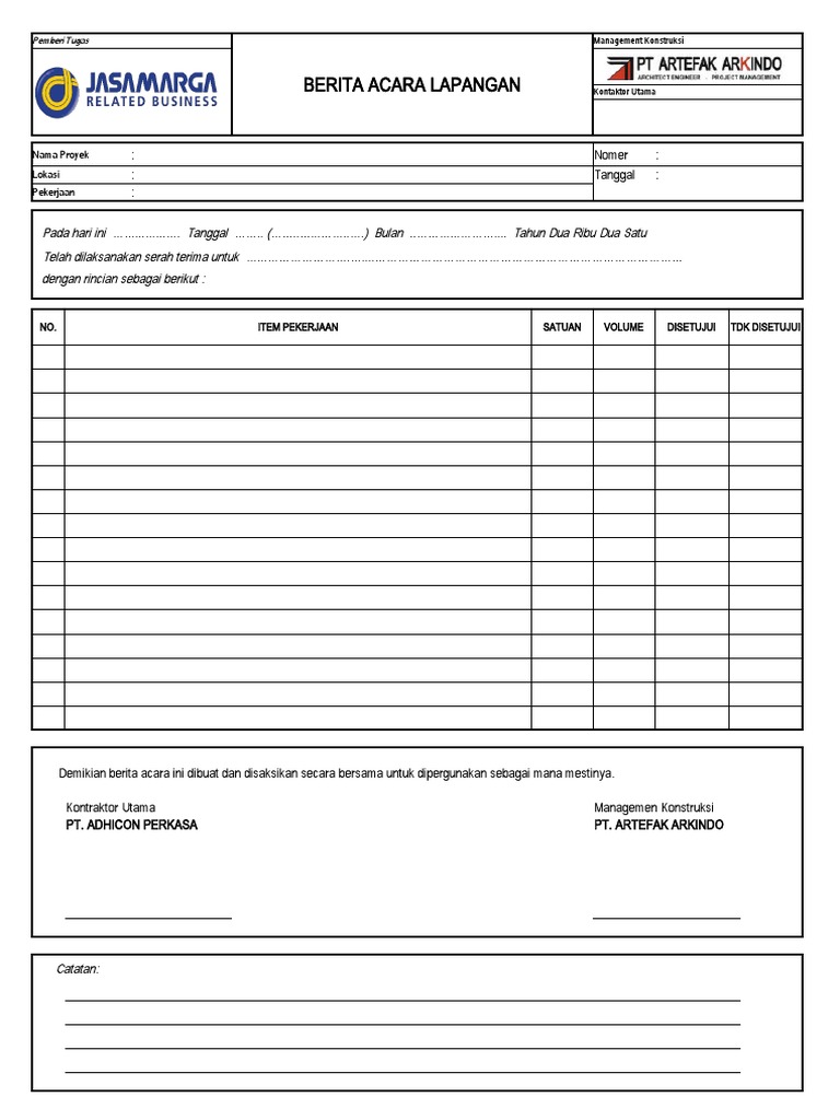 Form Klender Kontraktor | PDF