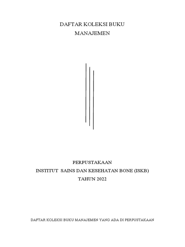 Daftar Koleksi Buku Manajemen Yang Ada Di Perpustakaan | PDF