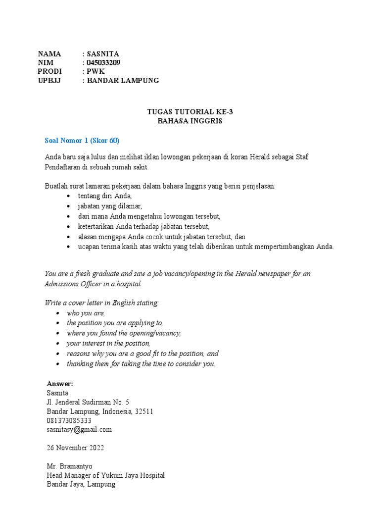 Tugas Tutorial Ke-3 | PDF