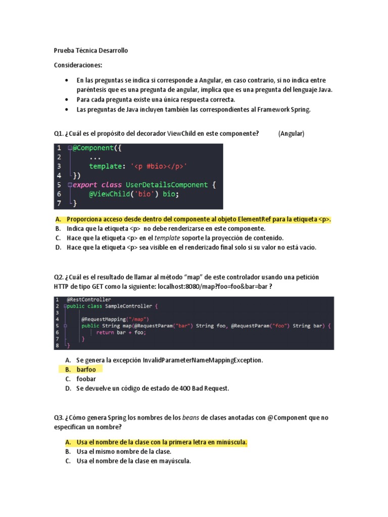 Prueba Técnica - Concurso Nacional Min Tic | PDF | Java (lenguaje de programación) | Protocolo ...