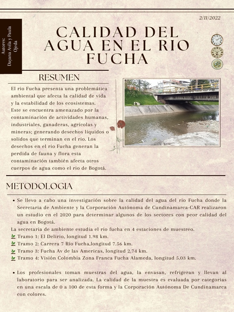 Calidad Del Agua en El Rio Fucha | PDF | Agua | Residuos