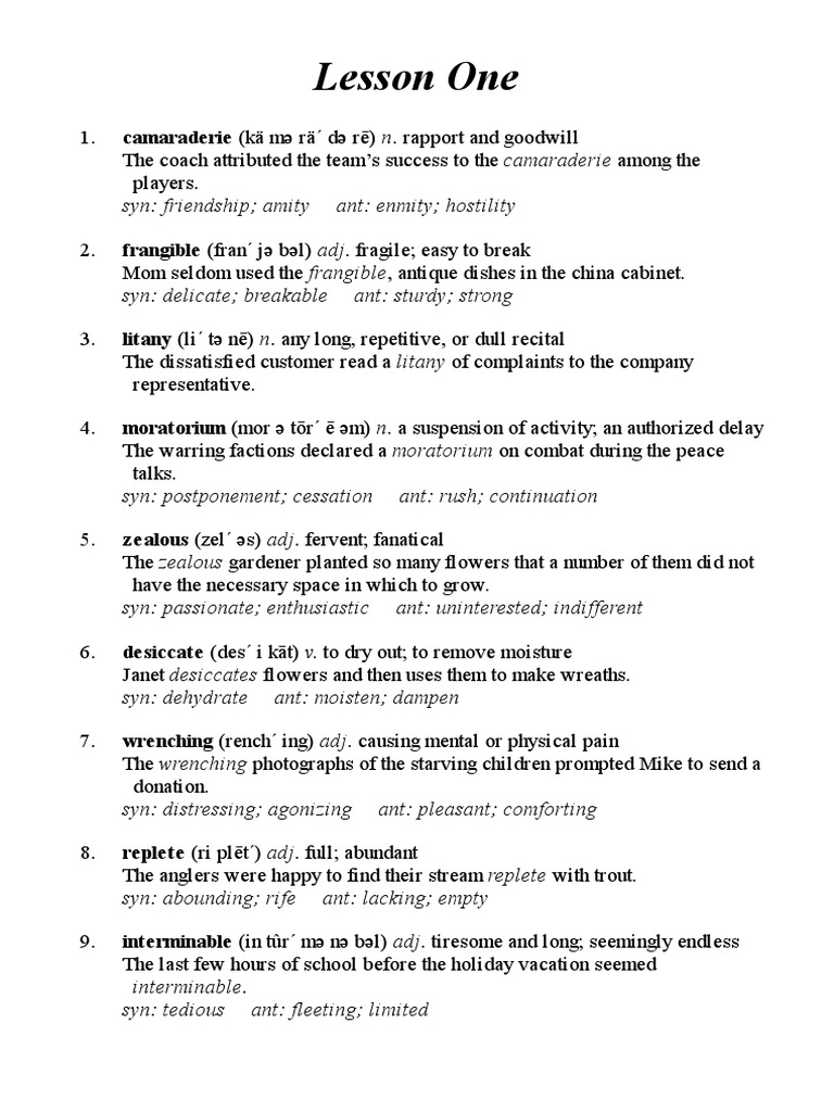Vocabulary Power Plus Lesson 1 | PDF