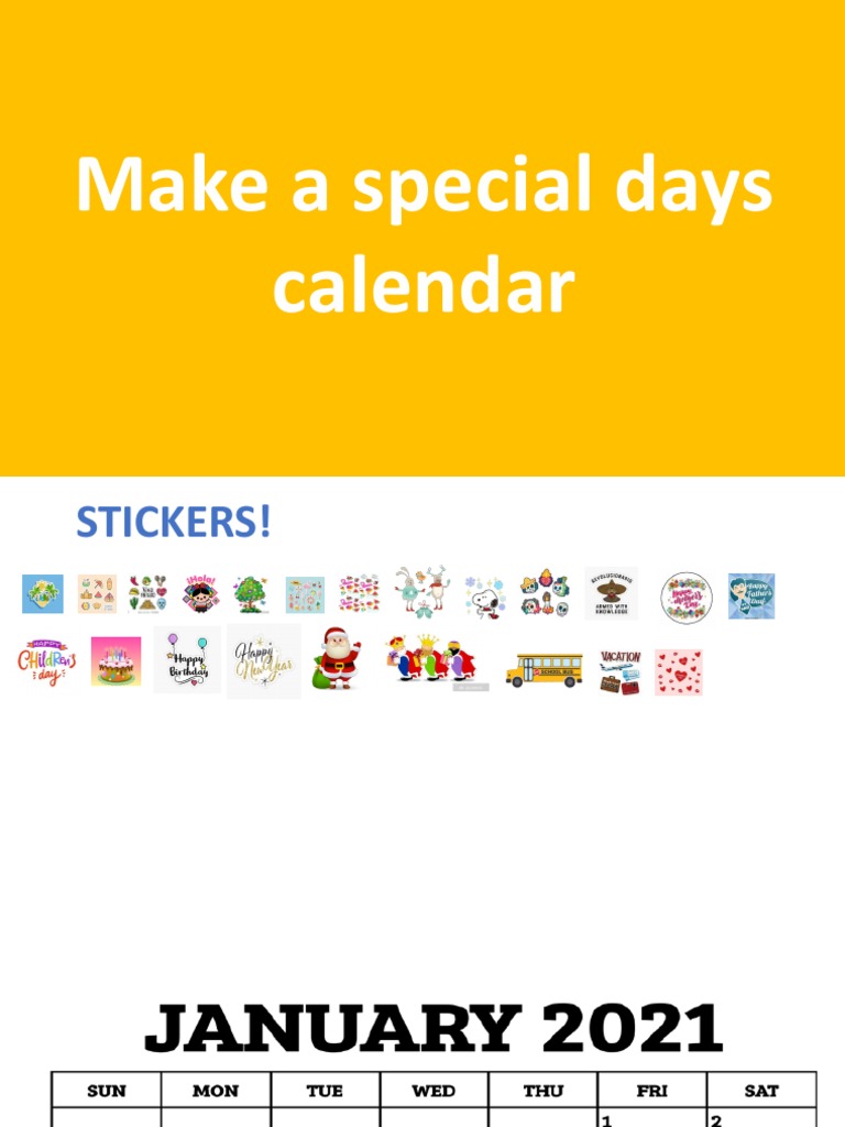 Special Days Calendar | PDF